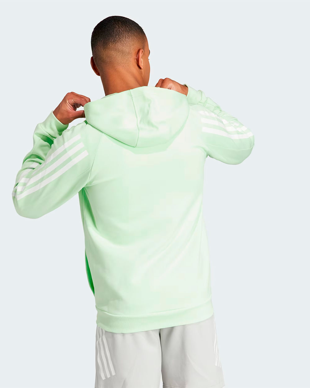 Jaqueta de Moletom Capuz Zíper Future Icons Três Listras - Drastosa ...